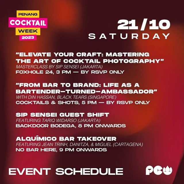 Penang Cocktail Week 2023: The Complete Event List | Food For Thought